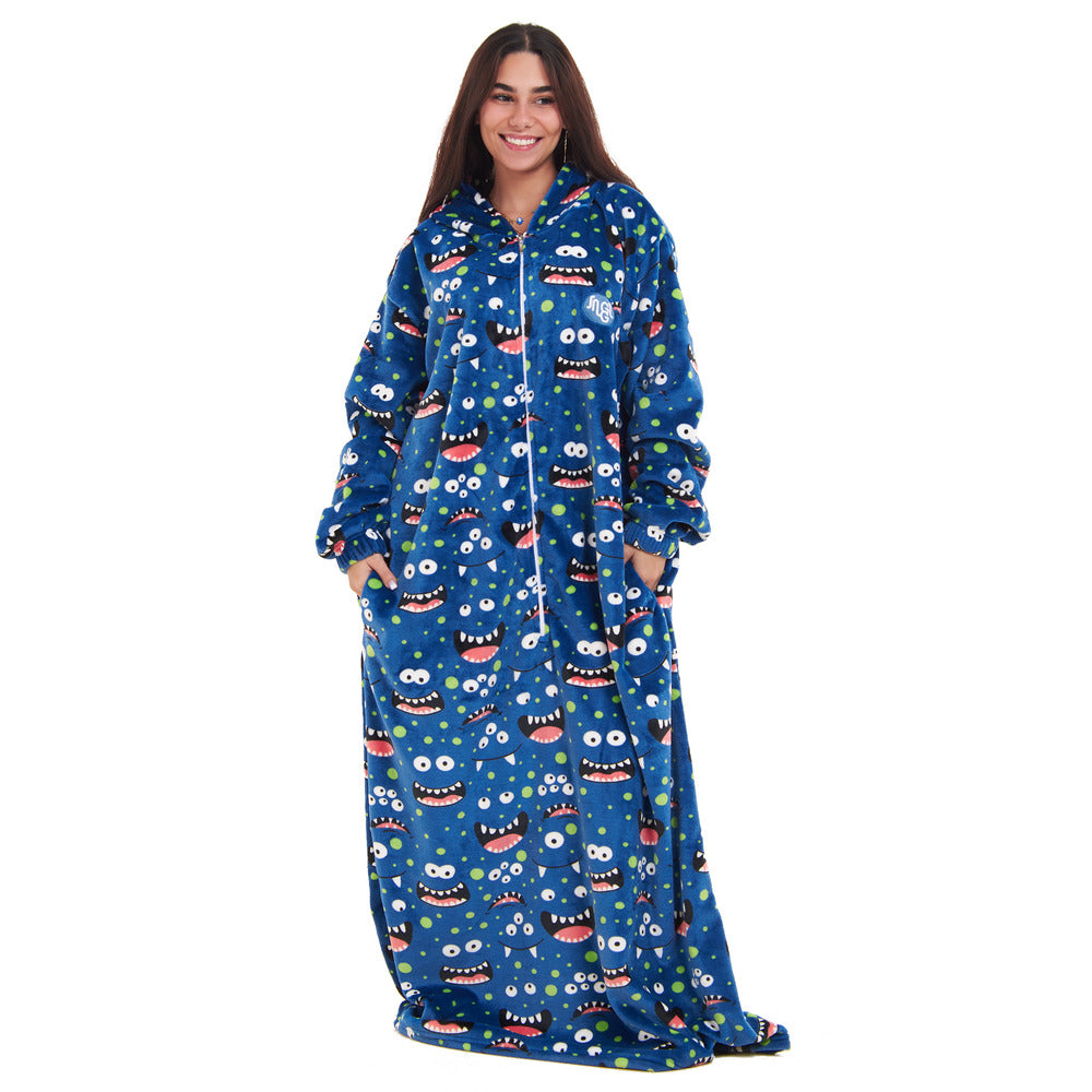 Snuggs Couverture avec manches "Monstre Bleu" – snuggs-morocco